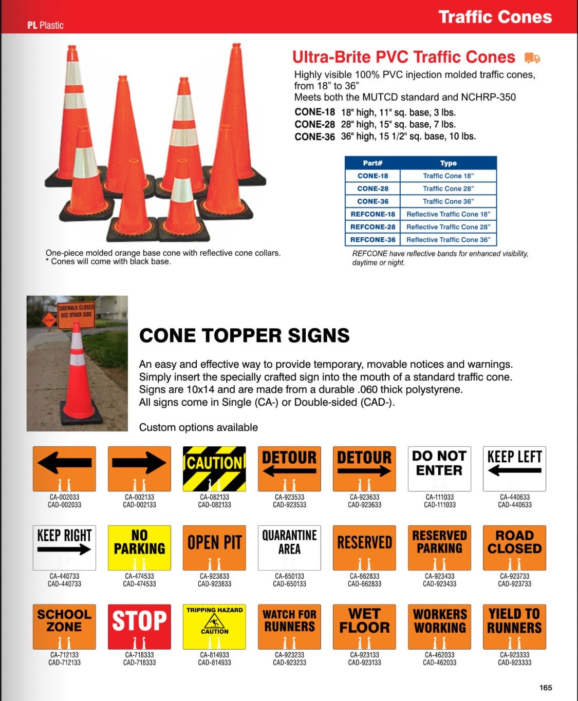 Traffic Cones & Topper Signs | Ed Burton
