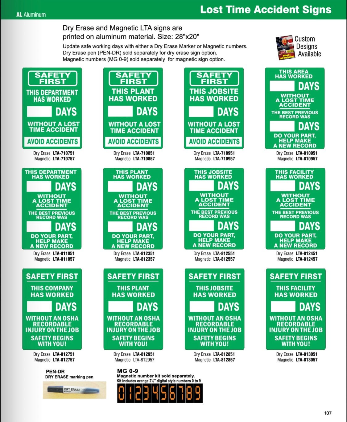 Lost Time Accident Signs & Scoreboards | Ed Burton